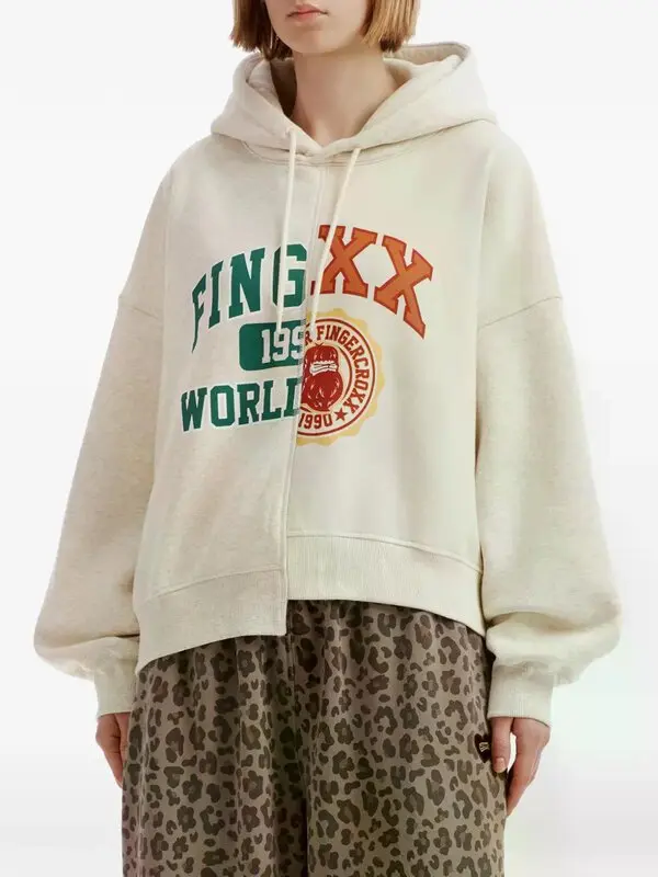 FINGERCROXX Graphic-print Asymmetric Hoodie