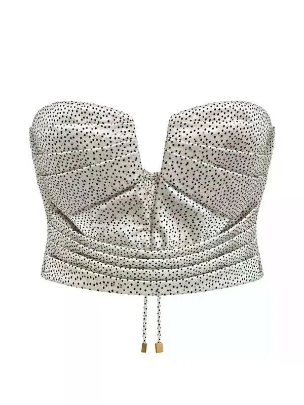 Elisabetta Franchi Polka-dot Lace-up Top