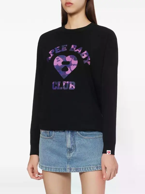 AAPE BY *A BATHING APE Logo-print Long-sleeve Sweatshirt - Black