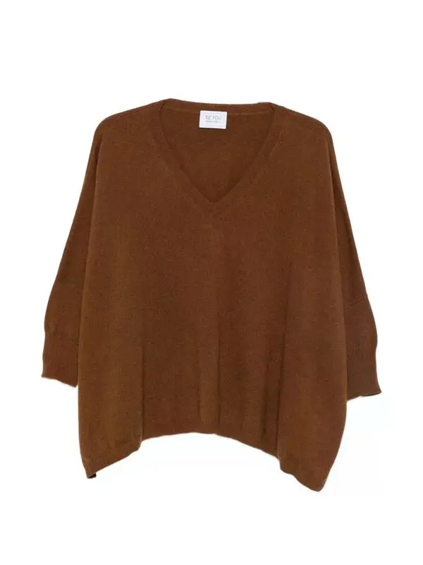 BEYOU V-neck Sweater - Brown