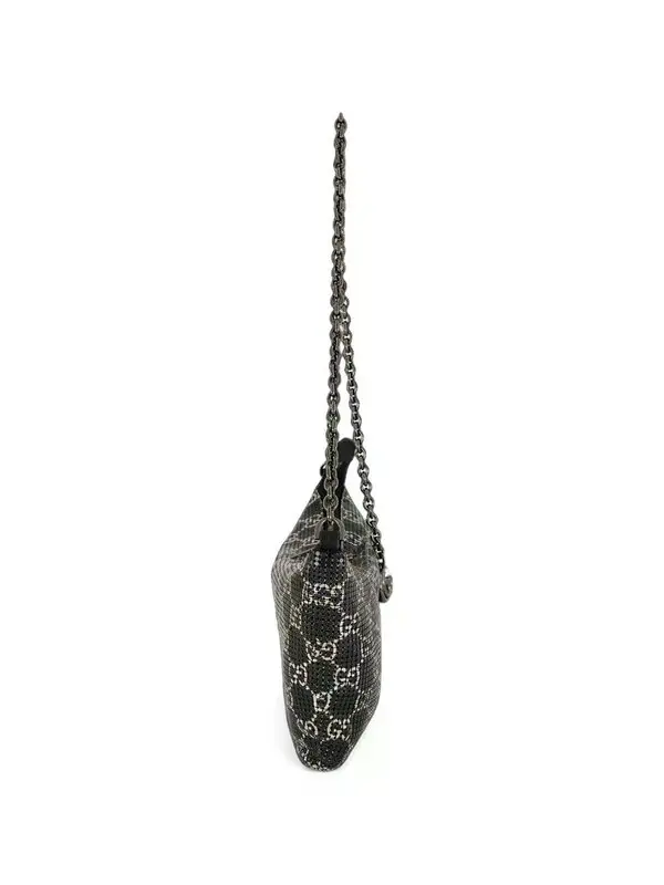 Gucci Gg-pattern Chain Shoulder Bag - Black