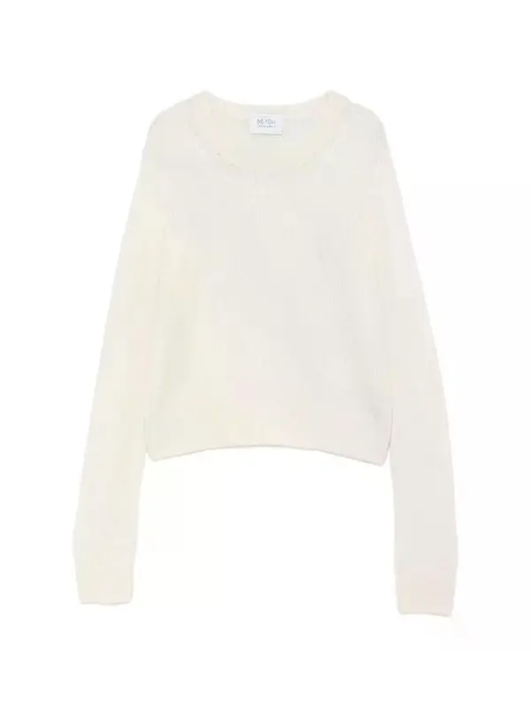 BEYOU Ribbed-trim Sweater