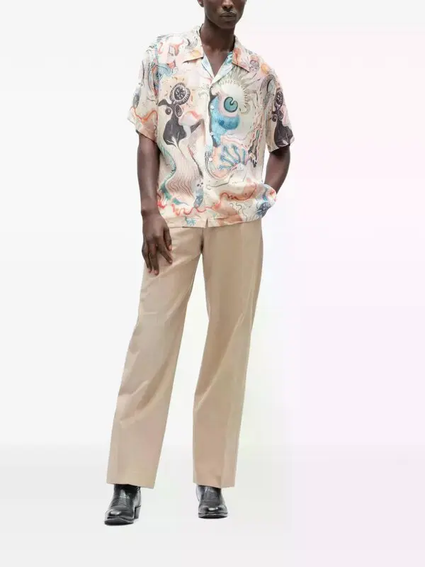ENDLESS JOY Eternal Squid Surrealist-print Short-sleeve Shirt