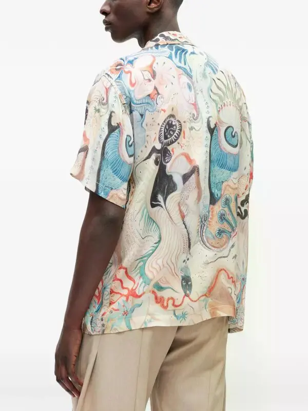 ENDLESS JOY Eternal Squid Surrealist-print Short-sleeve Shirt