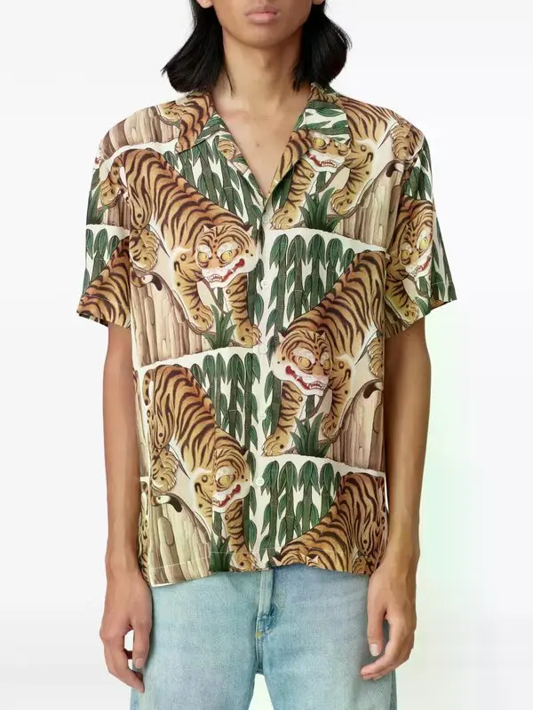 ENDLESS JOY Tiger Graphic-print Short-sleeve Shirt