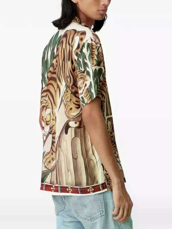 ENDLESS JOY Tiger Graphic-print Short-sleeve Shirt