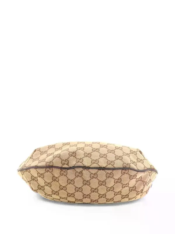 Gucci Saddle Zip Messenger Bag Gg Canvas With Leather Medium Crossbody Bag