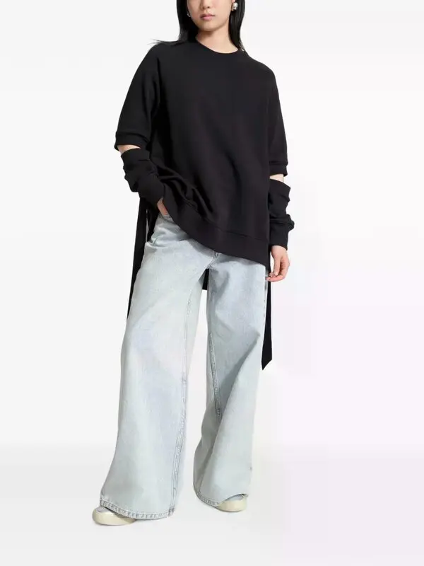 MARCELLA Mavi Cut-out Tie-waist Sweatshirt - Black