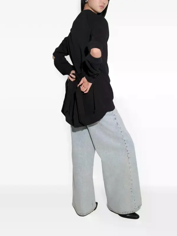 MARCELLA Mavi Cut-out Tie-waist Sweatshirt - Black