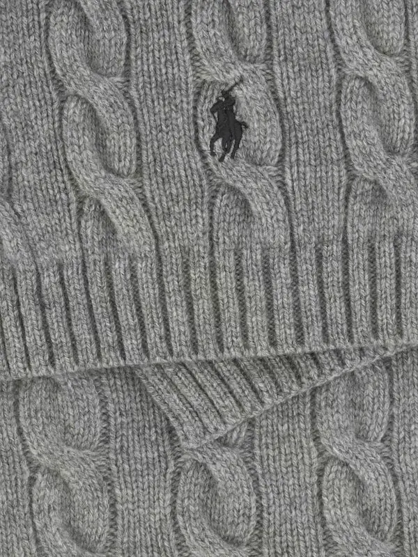 Polo Ralph Lauren Cable-knit Logo-embroidered Scarf