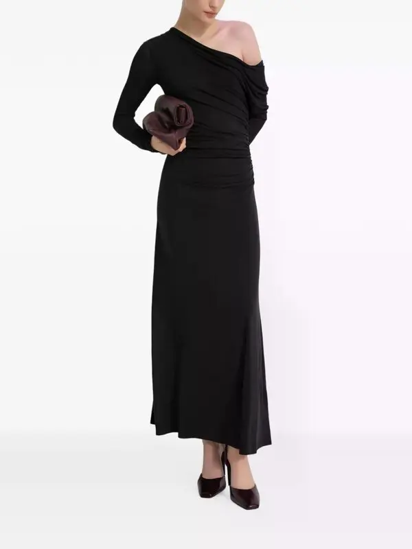MARCELLA Ambrose Ruched Long-sleeve Maxi Dress - Black