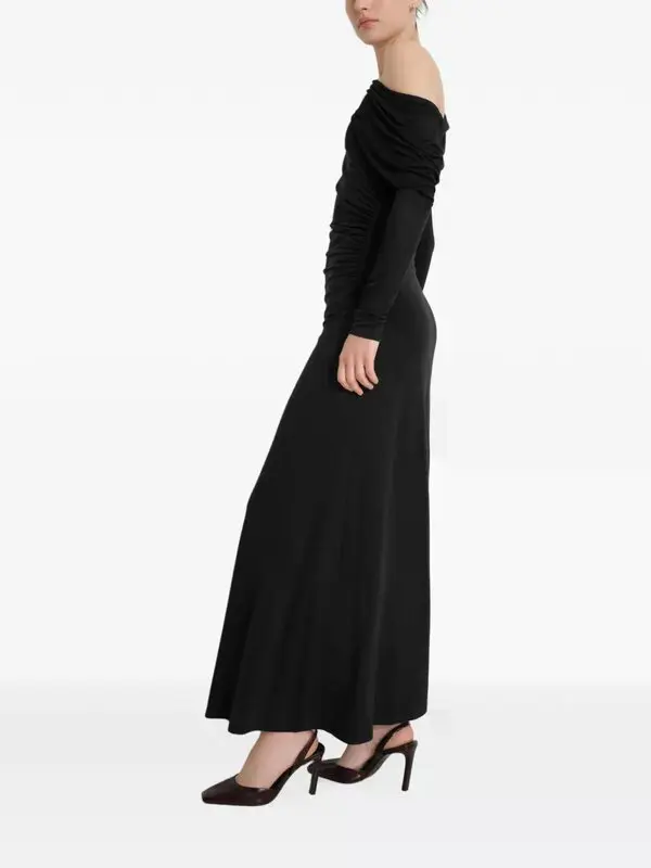 MARCELLA Ambrose Ruched Long-sleeve Maxi Dress - Black
