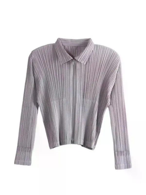Issey Miyake Monthly Colours August Plissé-effect Zipped Jacket