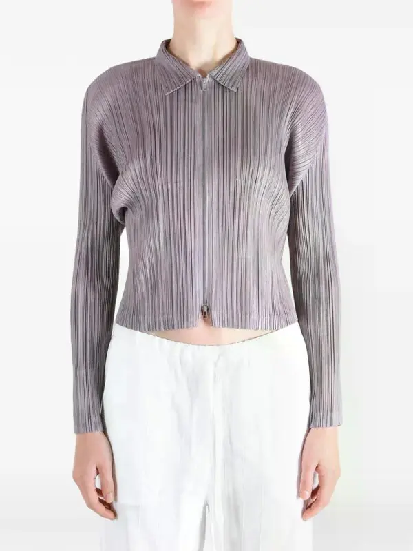 Issey Miyake Monthly Colours August Plissé-effect Zipped Jacket