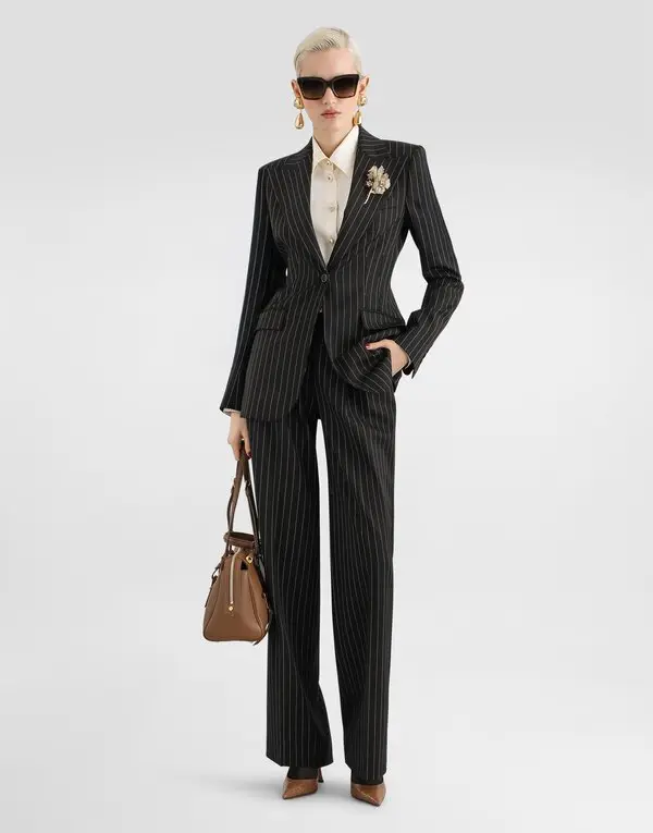 Dolce & Gabbana Pinstripe Wool Trousers Pants And Shorts