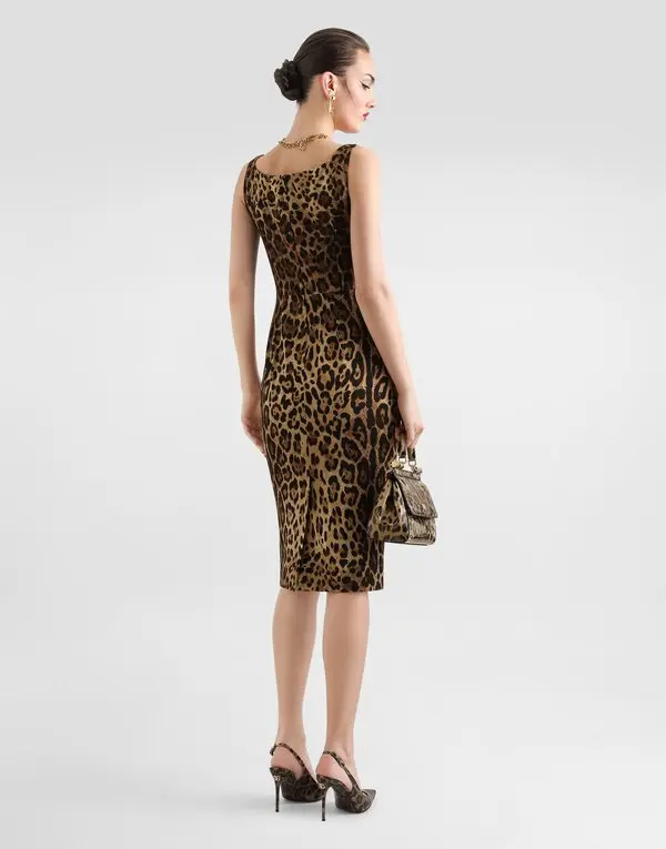 Dolce & Gabbana Leopard- Charmeuse Dress Dresses Animal