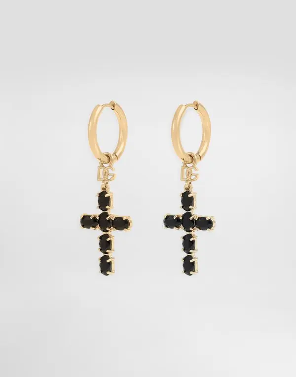 Dolce & Gabbana Earrings With Crystal Rhinestone Crosses Bijoux Multi-colored Metal