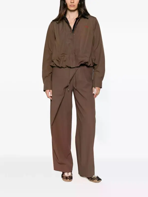 Loewe Logo-embroidered Elasticated Shirt - Brown