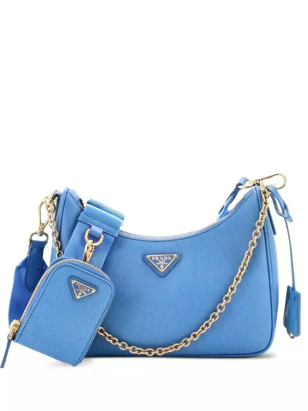 Prada Re-edition 2005 Shoulder Bag Saffiano Leather Small Crossbody Bag - Blue