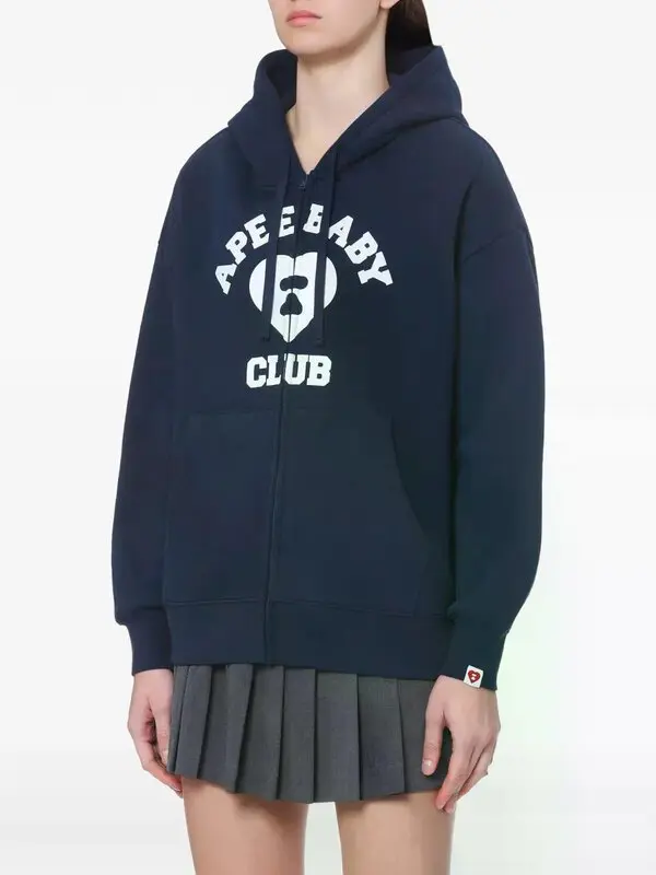 AAPE BY *A BATHING APE Logo-print Zip-up Hoodie - Blue