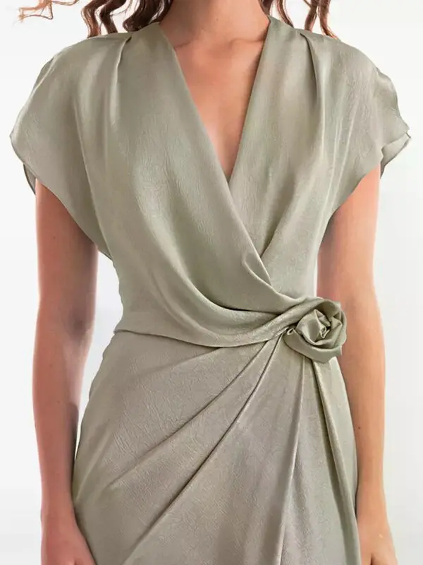 GEMY MAALOUF Draped Flower-detail Dress