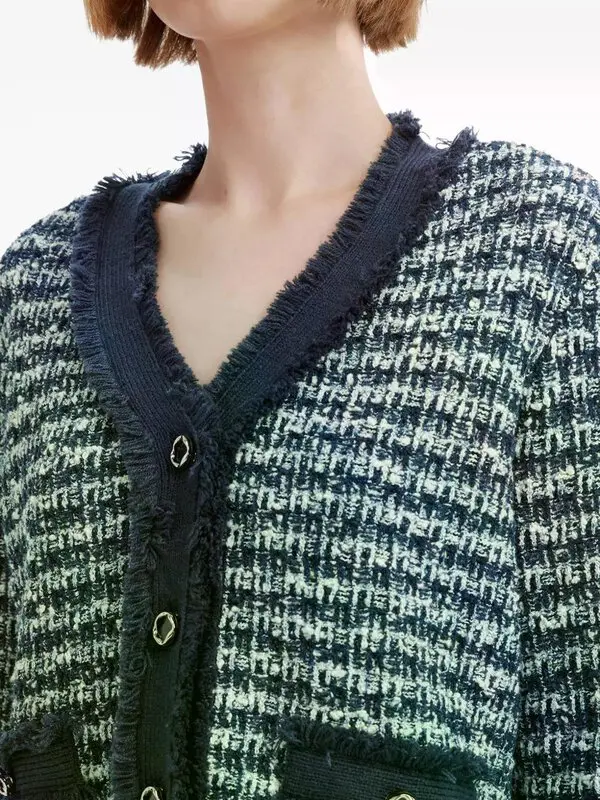 B+AB Tweed-effect Frayed Cardigan