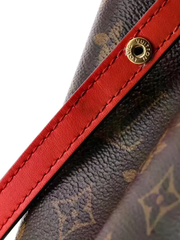 LOUIS VUITTON Neonoe Handbag Monogram Canvas With Leather Mm Bucket Bag - Red