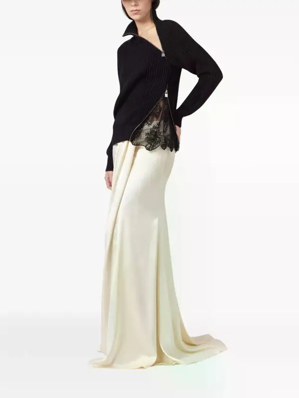 Giuseppe Di Morabito Lace-trim Ribbed-knit Sweater