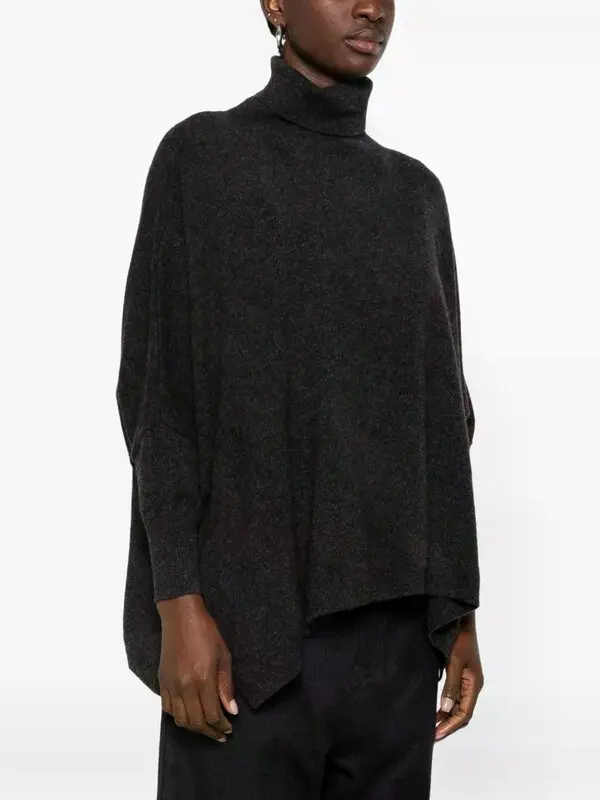BEYOU High-neck Batwing-sleeve Sweater