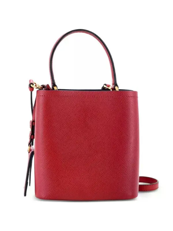 Prada Panier Saffiano Leather Small Bucket Bag - Red