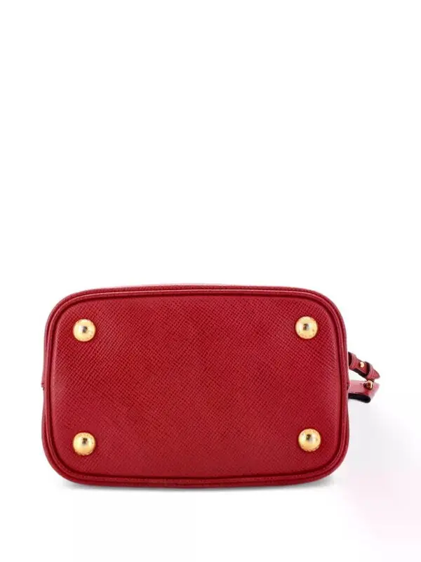Prada Panier Saffiano Leather Small Bucket Bag - Red