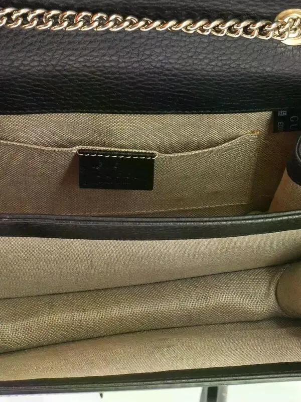 Gucci Interlocking Leather Small Shoulder Bag - Black