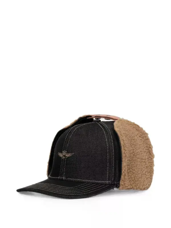 AERONAUTICA MILITARE Fleece-lined Denim Cap - Black