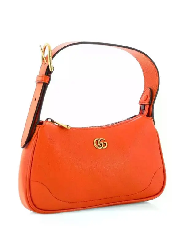 Gucci Aphrodite Leather Mini Shoulder Bag - Orange