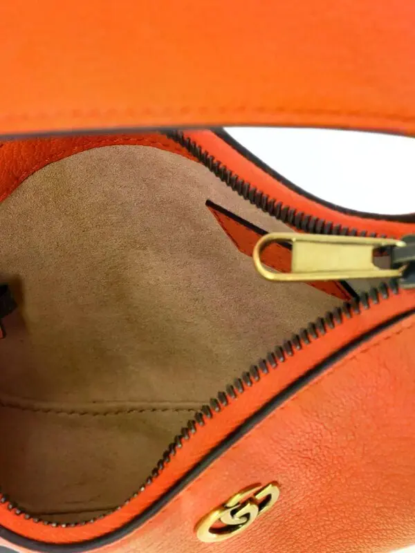 Gucci Aphrodite Leather Mini Shoulder Bag - Orange