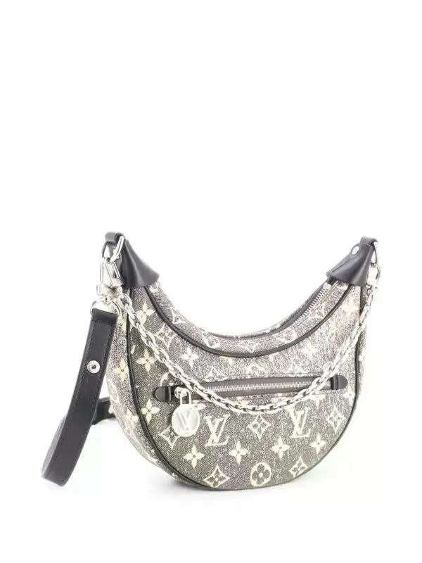 LOUIS VUITTON Loop Handbag Monogram Jacquard Denim Hobo Bag
