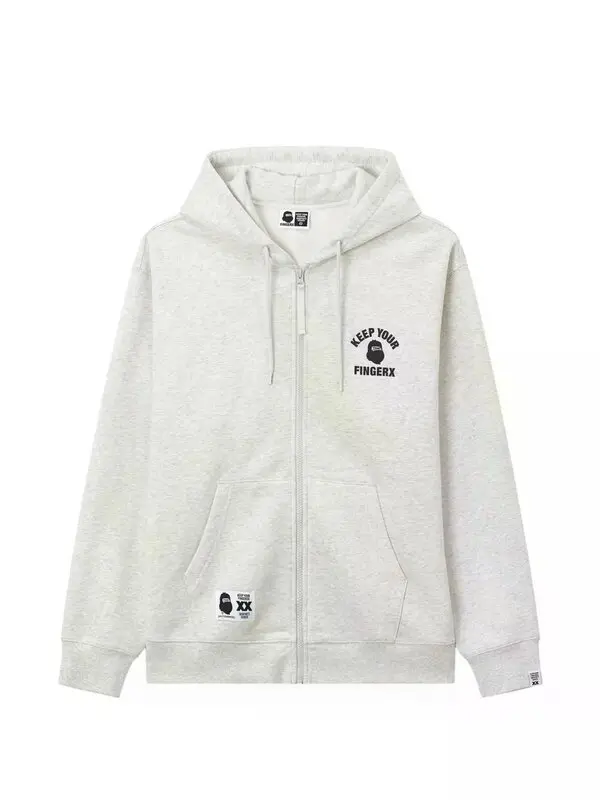 FINGERCROXX Graphic-print Zip-up Hoodie - Grey