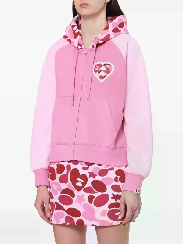 AAPE BY *A BATHING APE Heart-patch Camo-print Hoodie