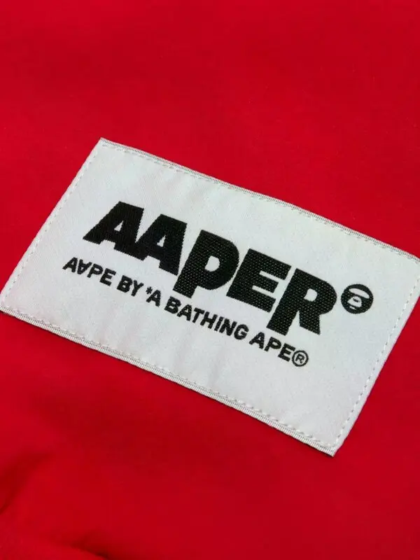 AAPE BY *A BATHING APE Aaper Graphic-print Snap-button Hoodie - Red