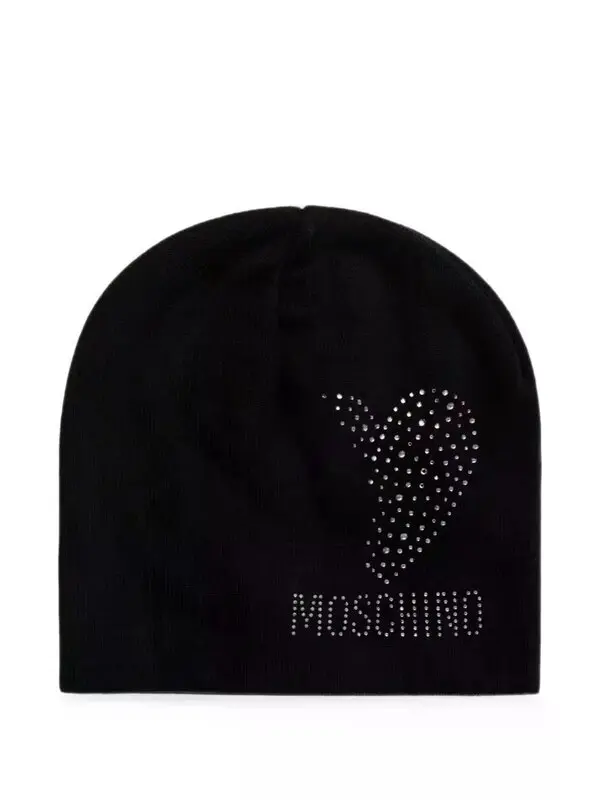 Moschino Crystal-embellished Logo-detail Beanie Hat