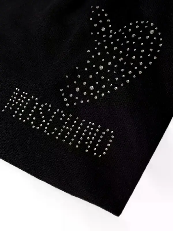Moschino Crystal-embellished Logo-detail Beanie Hat