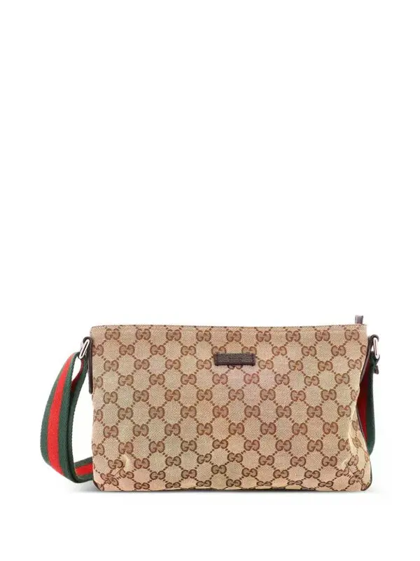 Gucci Web Strap Messenger Bag Gg Canvas Small Crossbody Bag