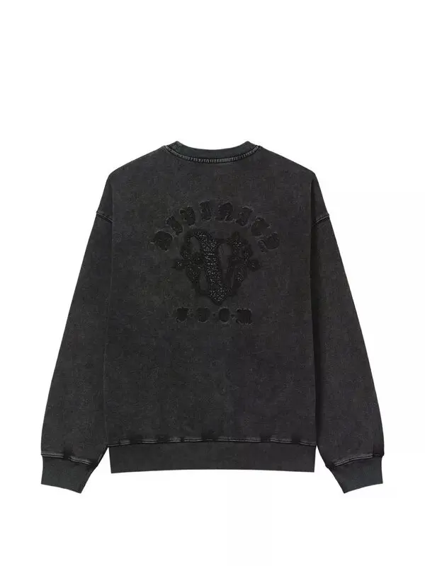 FIVE CM Acid-wash Logo-embroidered Sweater