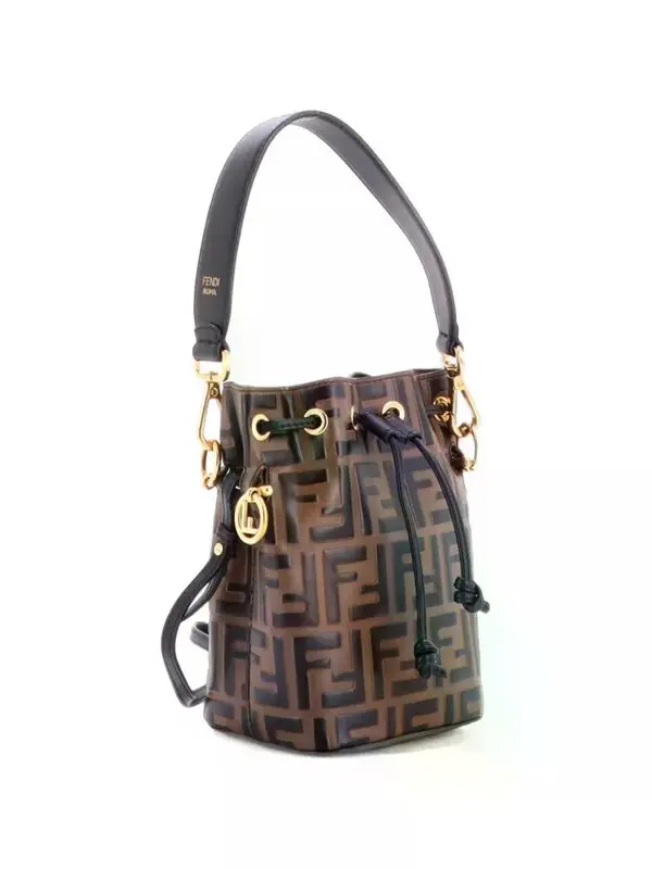 Fendi Mon Tresor Zucca Embossed Leather Mini Bucket Bag