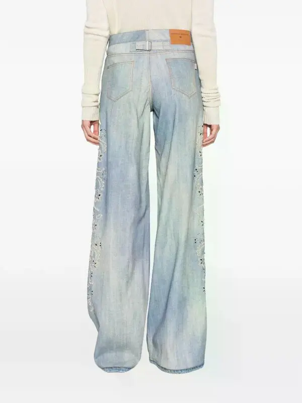 Ermanno Scervino Embroidered Wide-leg Jeans
