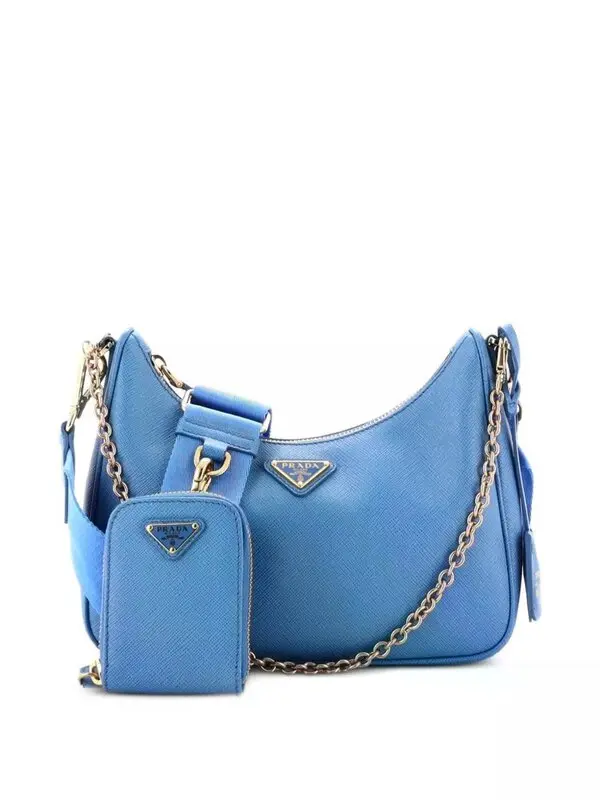 Prada Re-edition 2005 Shoulder Bag Saffiano Leather Small Crossbody Bag - Blue