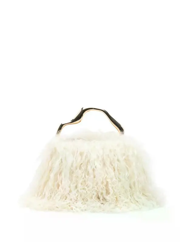 Cult Gaia Solene Shearling Tote Bag - Neutrals