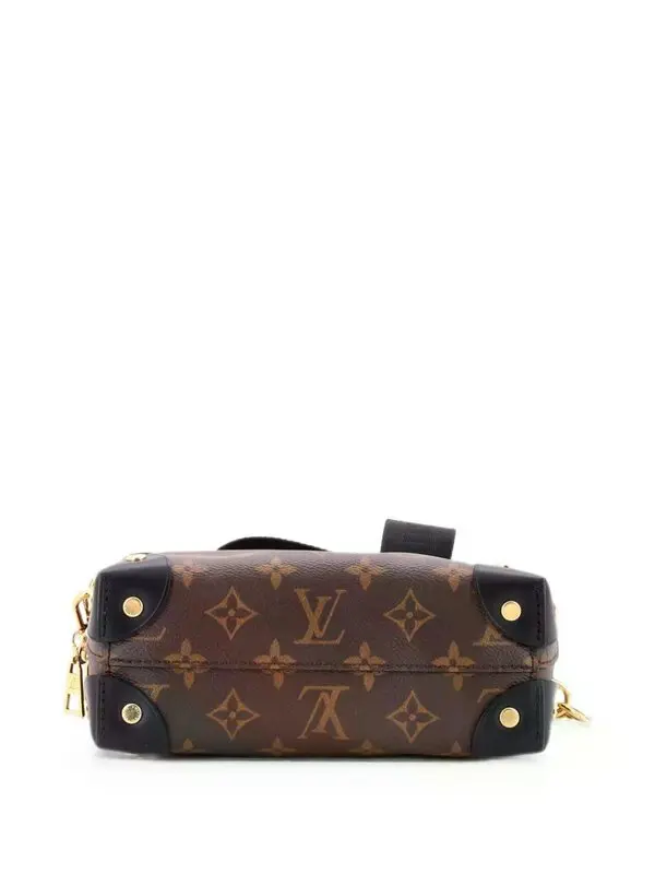 LOUIS VUITTON Petite Malle Souple Handbag Monogram Canvas With Leather Shoulder Bag