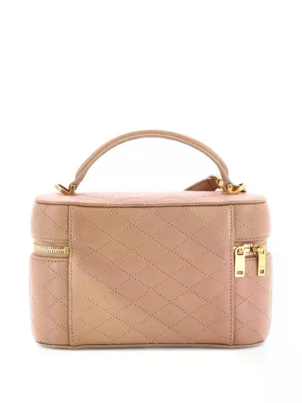 Saint Laurent Gaby Zip Around Vanity Bag Quilted Leather Mini Satchel - Neutrals