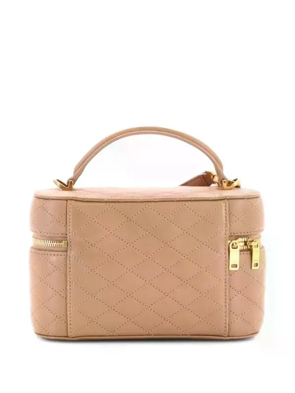 Saint Laurent Gaby Zip Around Vanity Bag Quilted Leather Mini Satchel - Neutrals